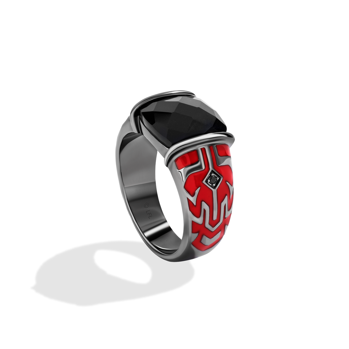 DARTH MAUL™ MEN'S RING Accent Black Diamonds, Black Onyx in Sterling S ...