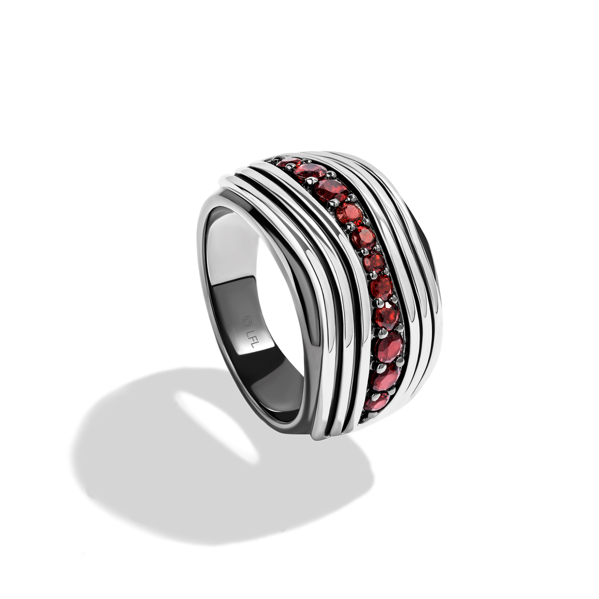 KYLO REN™ MEN'S RING with Garnet in Sterling Silver with Black Rhodium ...