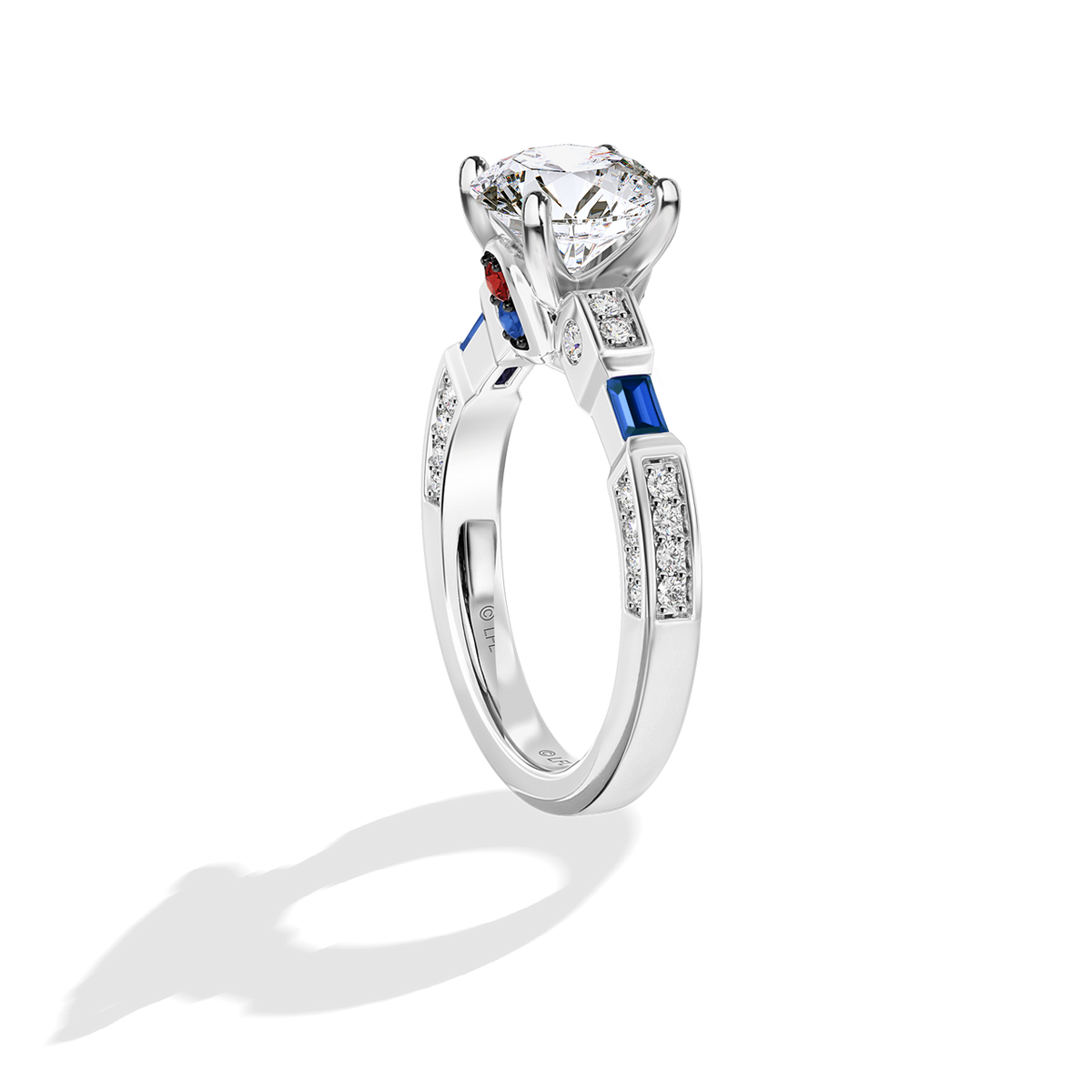 GALAXY STAR LAB GROWN DIAMONDS R2-D2 14K Gold, Blue Sapphire and Garne ...