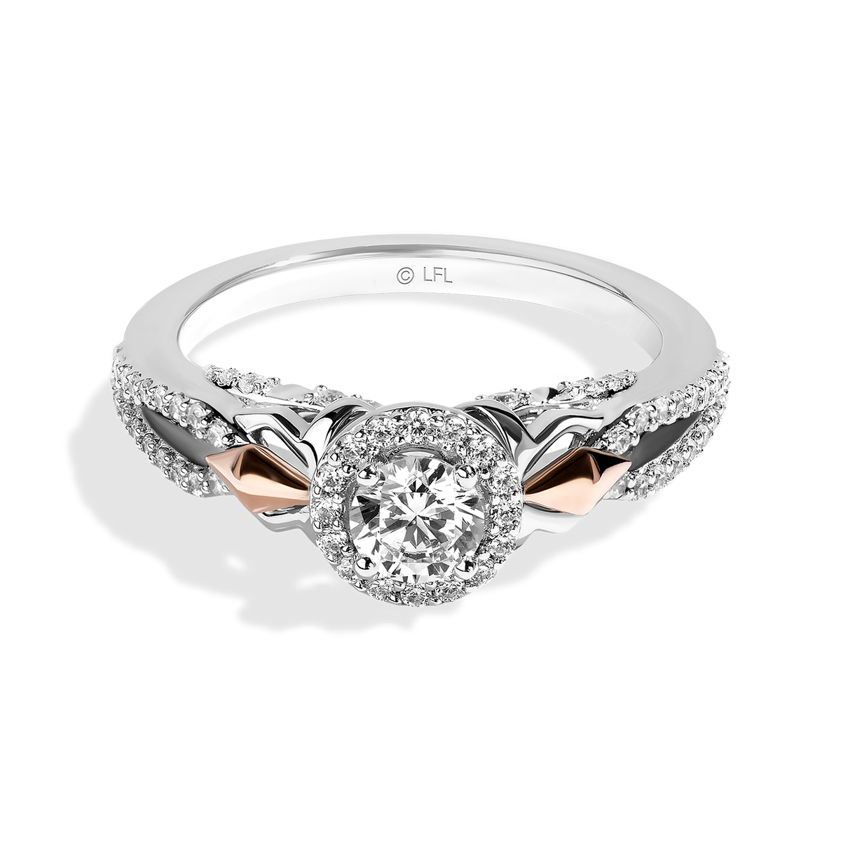 Star Wars™ Ahsoka Tano Engagement Ring in 14K White Gold and Rose Gold ...